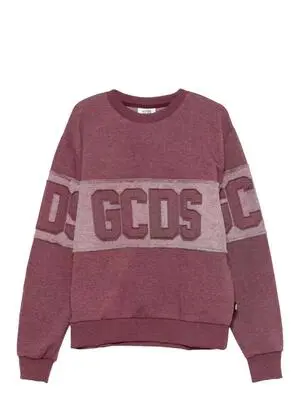 Gcds Logo-appliqué Raw-edge Sweater - Purple