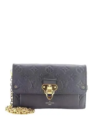 LOUIS VUITTON Vavin Chain Wallet Monogram Empreinte Leather Clutch Bag - Black