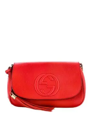 Gucci Soho Chain Leather Medium Crossbody Bag - Red