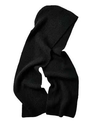 Anthropologie Long Knit Hood Scarf Black