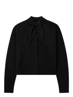 Chinti & Parker Tie-neck Button-up Cardigan - Black