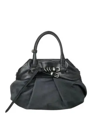 MARGESHERWOOD Buckled Layered Leather Tote Bag - Black