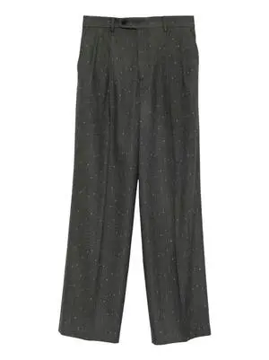 MANUEL RITZ Pinstriped Pleated Trousers - Grey