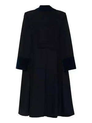 Blumarine 1990s Double-breasted Velvet-trim Coat - Blue
