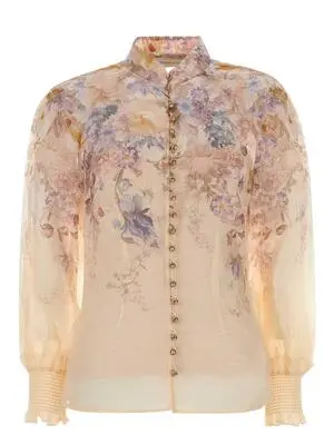 Zimmermann Printed Linen Blend Ascent Shirt - Multicolor