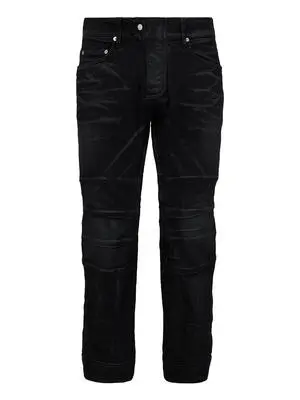DSQUARED2 Black Rubberized Skiers Ski Cropped Jeans