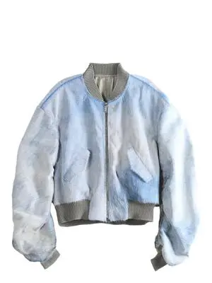 Rick Owens Secchia Flight Zip-up Leather Bomber Jacket - Blue