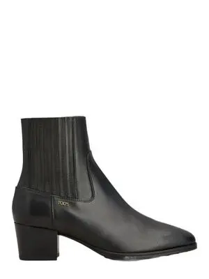 TOD'S Block Heel Ankle Boots - Black