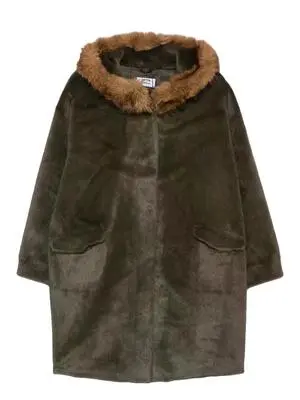 BETTA CORRADI Faux-fur Hooded Coat - Green