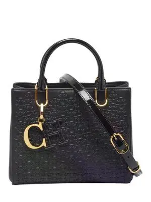 Carolina Herrera Small Duchess Rosetta Insignia Tote Bag - Black