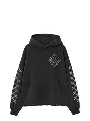 OTHER UK Icons Vintage Issue Raw Edge Oversized Hoodie Vintage - Black
