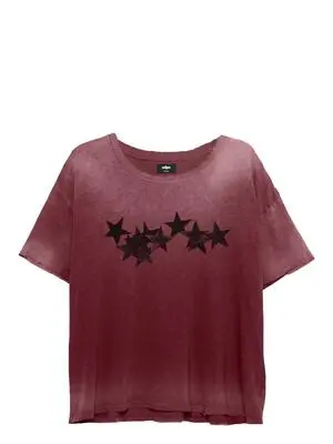 OTHER UK Stars Decay T Shirt Aged Oxblood - Red
