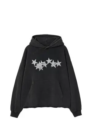 OTHER UK Stars Raw Edge Hoodie Aged - Black