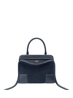 Loewe Amazona 180 Small Suede Top-handle Bag - Deep Navy