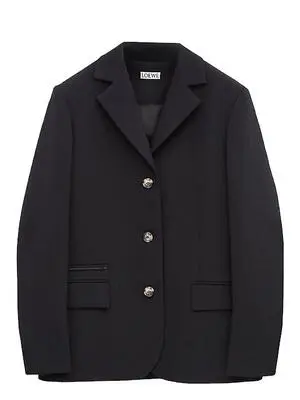 LOEWE Single-breasted Wool-blend Blazer 6