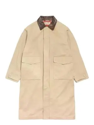 STÜSSY Leather-collar Cotton Coat