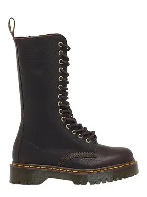 Dr. Martens 1b99 Bex Leather Calf-high Combat Boots With Side Zip - Dark