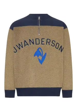JW Anderson J.W.Anderson Men Color-Block Zip-Detail Crew-Neck Sweatshirt Multicolor