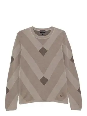 Emporio Armani Cotton Crewneck Sweater - Brown