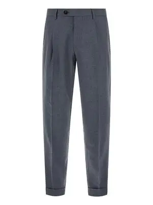 MICHAEL COAL Regular-fit Gray Pants With Welt Pockets, Zip Closure, And Tech Fabric - Grey