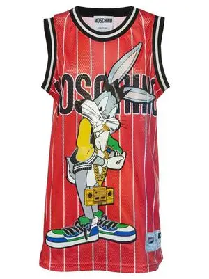 Moschino X Looney Tunes Striped Mini Dress - Red