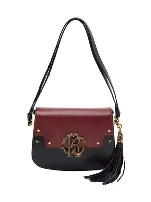 Roberto Cavalli Mirror Snake Tassel Shoulder Bag - Red