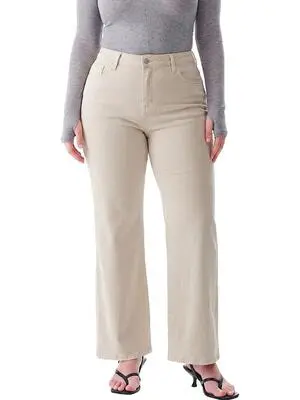 BAYEAS Plus Mid Rise Wide Leg Denim Jeans Stretch Comfortable - Voida