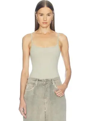 GRLFRND Open-back Bodysuit In Sage - French Grey