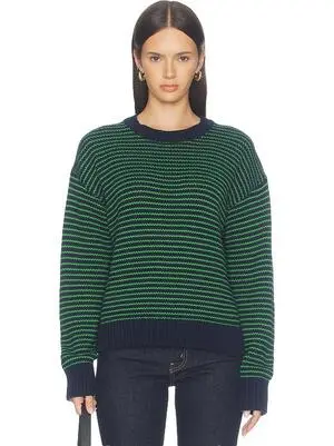 PISTOLA Aura Relaxed Crew Neck Sweater In Green - Midgreen