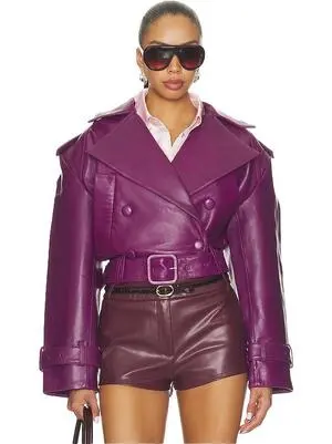 Retrofete Malene Leather Jacket In Purple - Violette