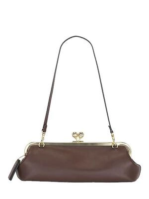 COACH Glovetanned Leather Kisslock Frame Bag 30 In Brown - Maple