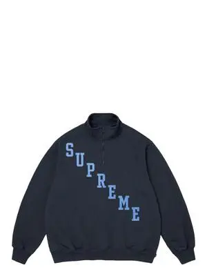 Supreme Supreme Fw26 Slant Appliqué Half Zip Pullover 'navy' Navy
