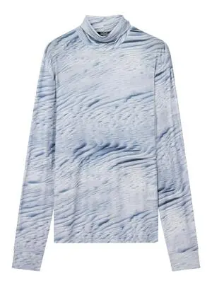 Giorgio Armani Dune-motif Jersey Mock-neck Top X Kith - Patterned