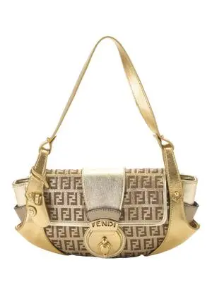 FENDI Gold Zucchino Lurex Compilation Clutch
