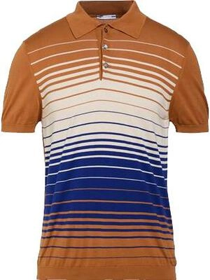 JACOB COHЁN Man Polo Shirt Camel Size L Cotton Beige