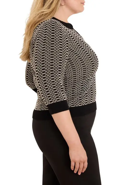 NIC+ZOE Geo Stitch Collared Sweater