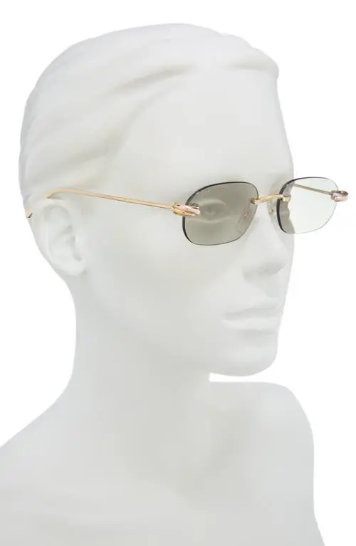 Cartier 55mm Frameless Rectangular Sunglasses