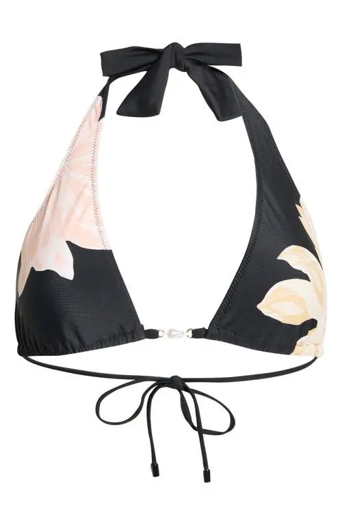 Sanctuary Halter Triangle Bikini Top With Floral Print