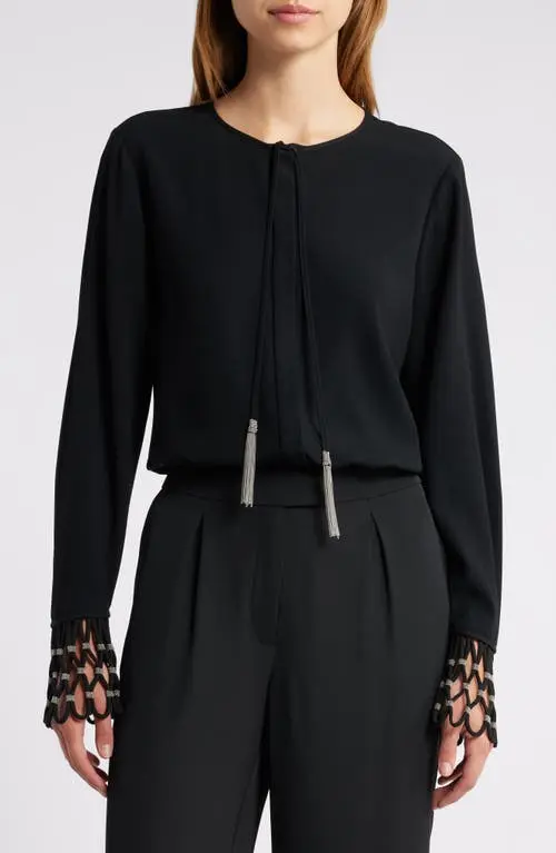 Kobi Halperin Chain Net Trim Blouse