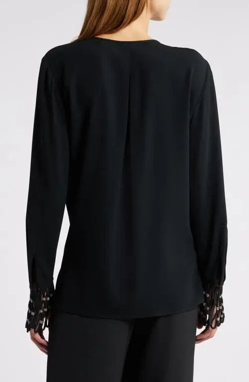 Kobi Halperin Chain Net Trim Blouse