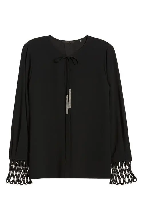 Kobi Halperin Chain Net Trim Blouse