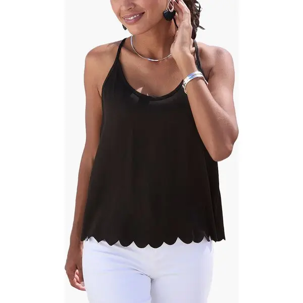 LASCANA Scallop Trim Cami Top