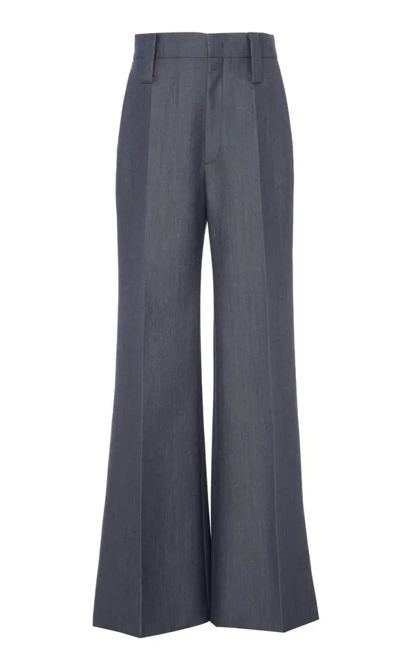 Prada Mohair-blend Wide-leg Trousers - Grey