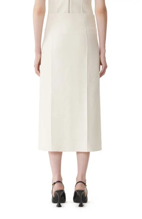 LANVIN Cotton Knit Fringed Asymmetrical Skirt