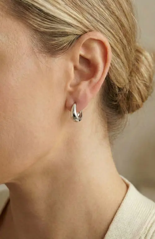 Argento Vivo Chubby Huggie Hoop Earrings In Polished -plated Brass