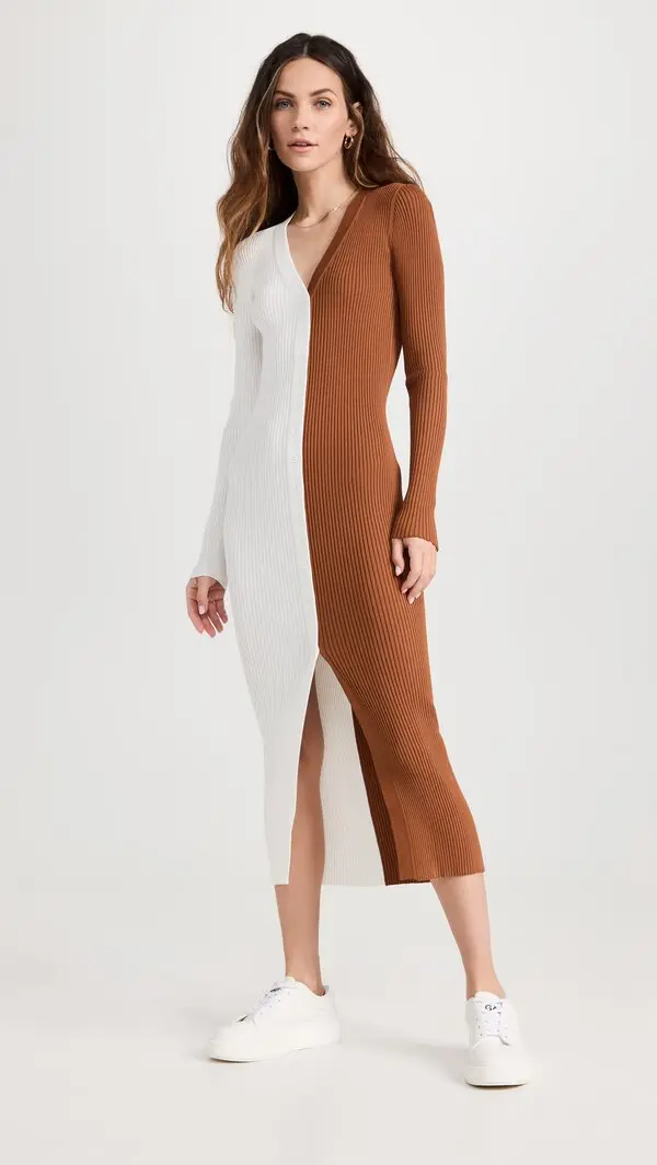 Staud Shoko Sweater - Tan/white