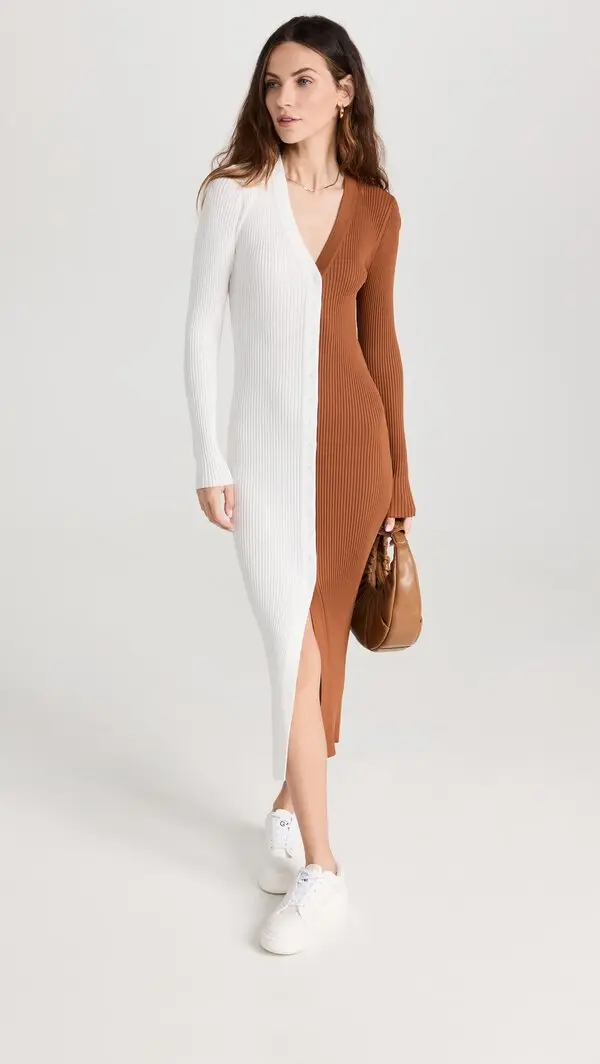 Staud Shoko Sweater - Tan/white