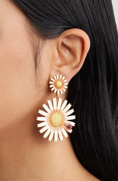 KENNETH JAY LANE Daisy Drop Earrings