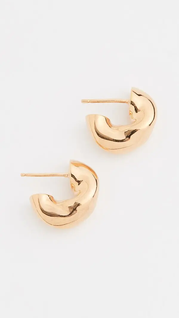 Agmes Small Dahlia Hoop Earrings - Gold Vermeil