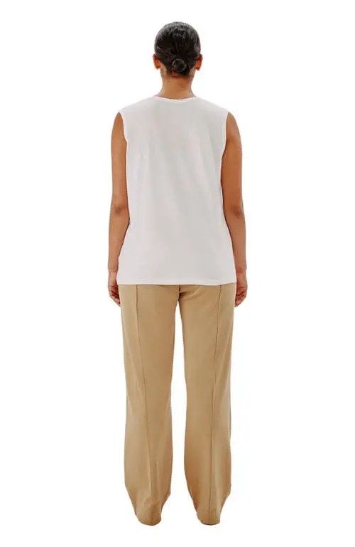 Another Tomorrow Sleeveless Tee - White